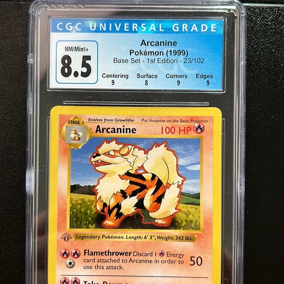 Pokémon | Toys | Arcanine First Edition Shadowless Pokmon Cards Graded ...